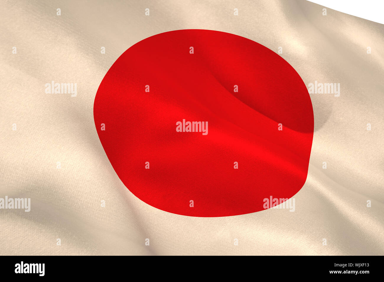 Japanese flag waving Stock Photo - Alamy