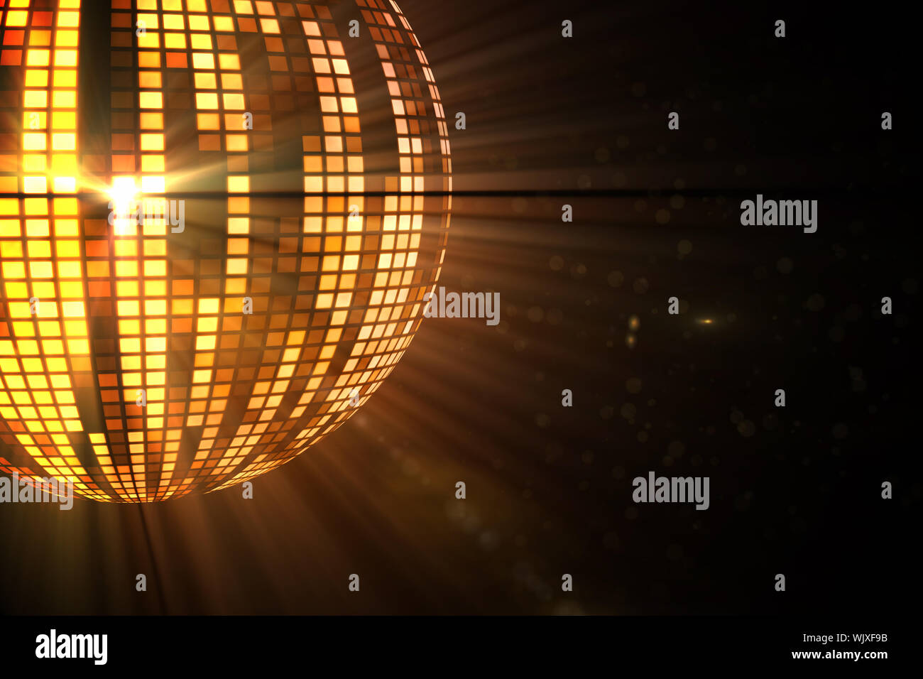 Cool disco ball design in orange Stock Photo - Alamy