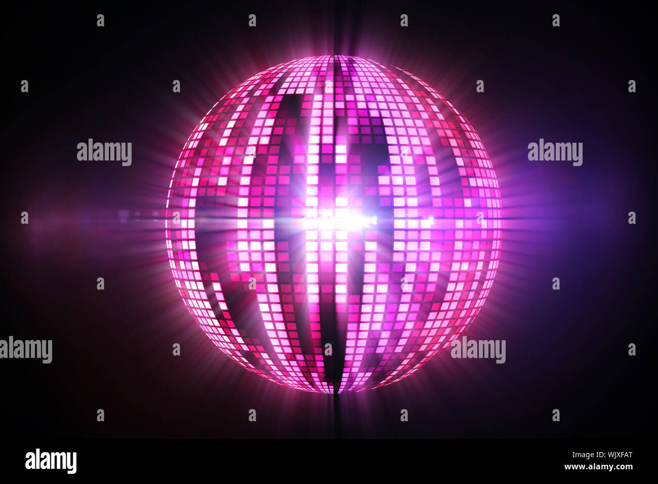 Cool disco ball design in pink Stock Photo - Alamy