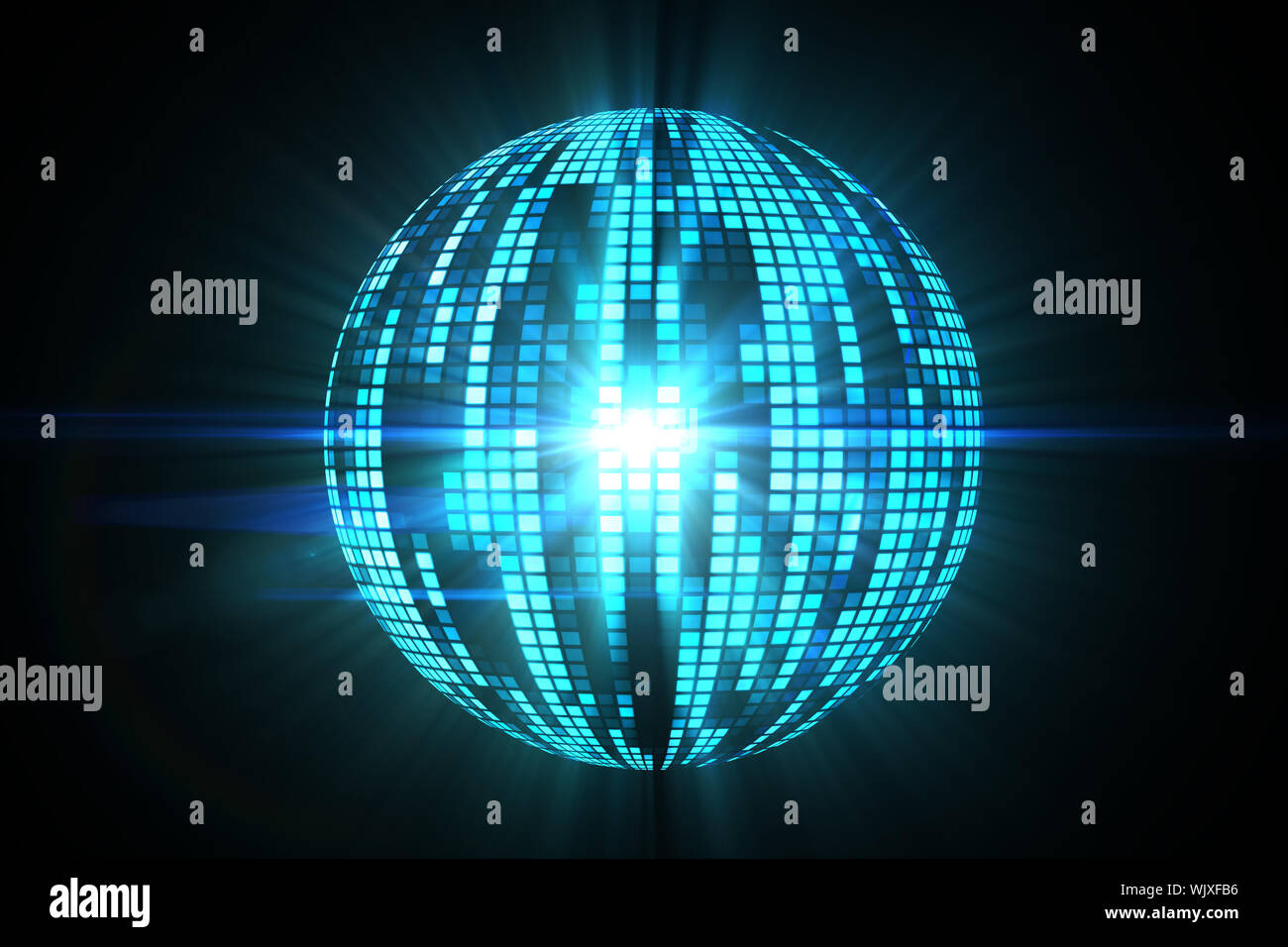 Cool disco ball design in blue Stock Photo - Alamy