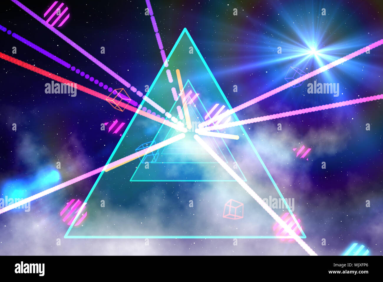 Digitally generated laser background in cool colours Stock Photo - Alamy