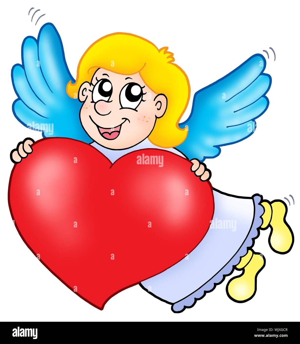 Smiling cupid with heart - color illustration Stock Photo - Alamy