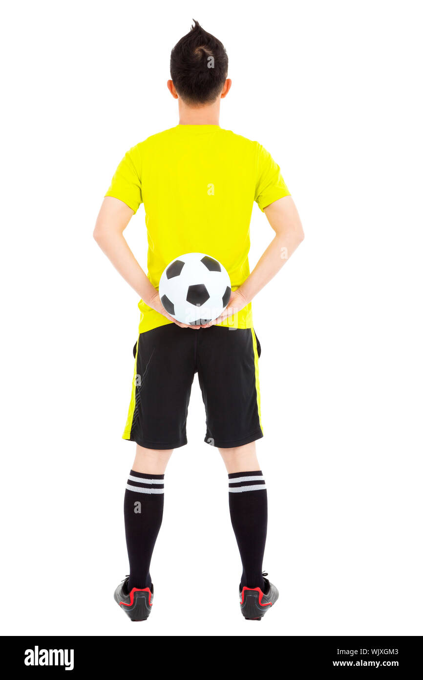 Male footballer back holding ball hi-res stock photography and images ...