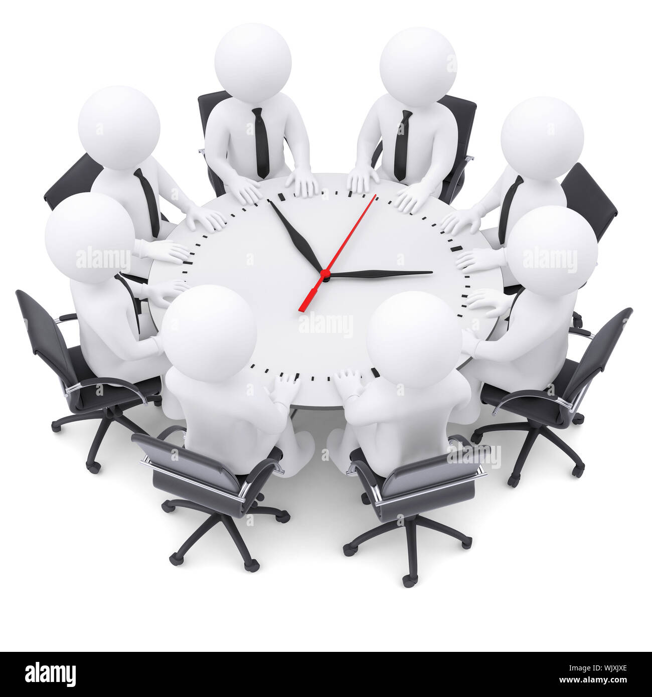 3d men sitting round table hi-res stock photography and images - Alamy