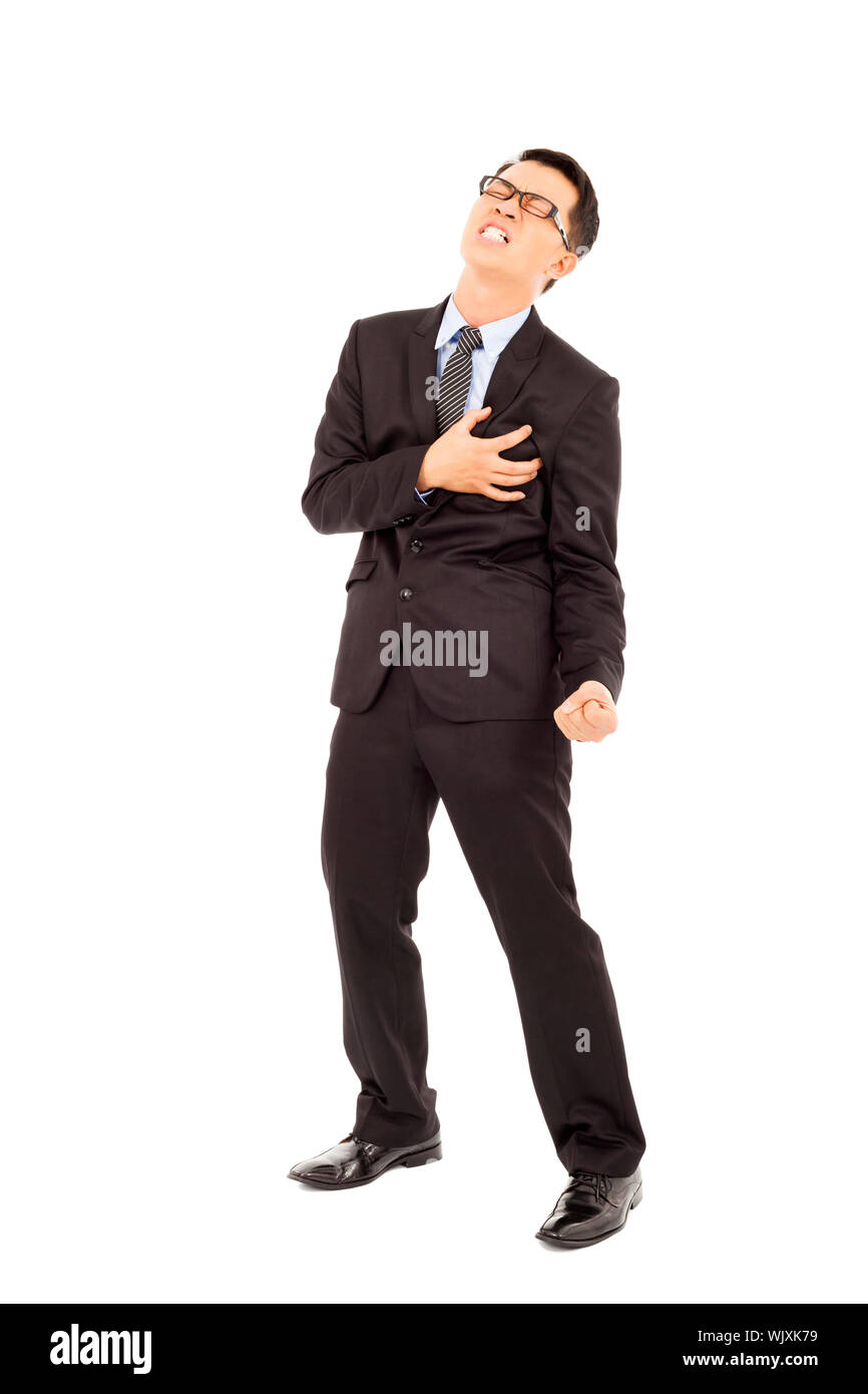 Businessman having a heart attack Stock Photo - Alamy