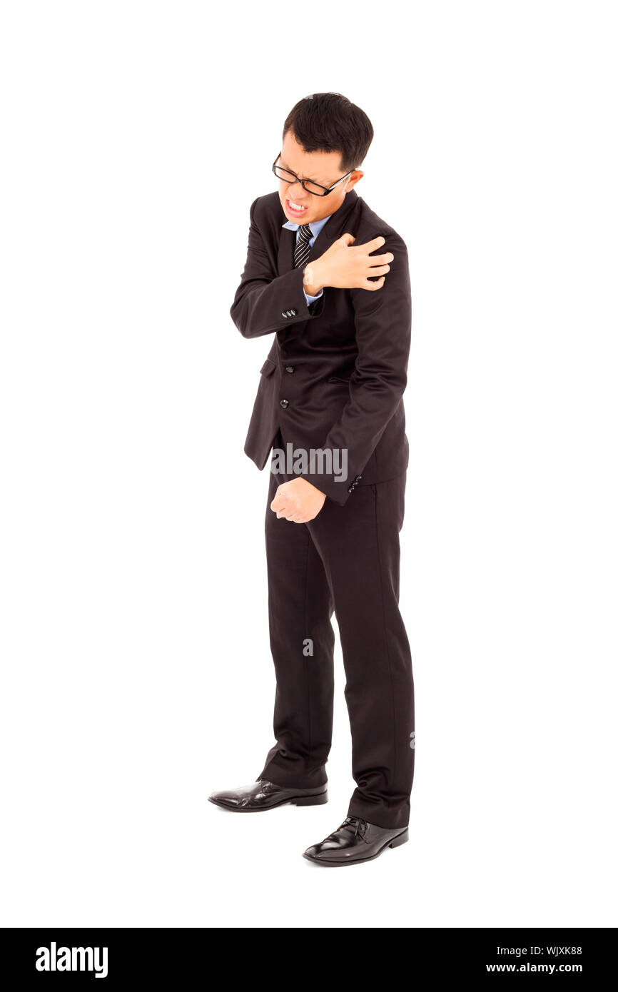 Young man shoulder pain Cut Out Stock Images & Pictures - Alamy