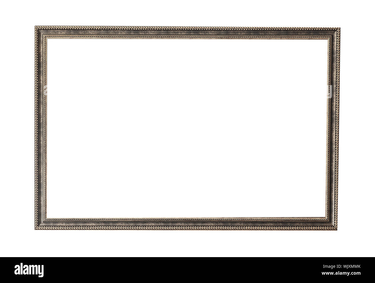 Old bronze artwork frame isolated on white background, antique ...