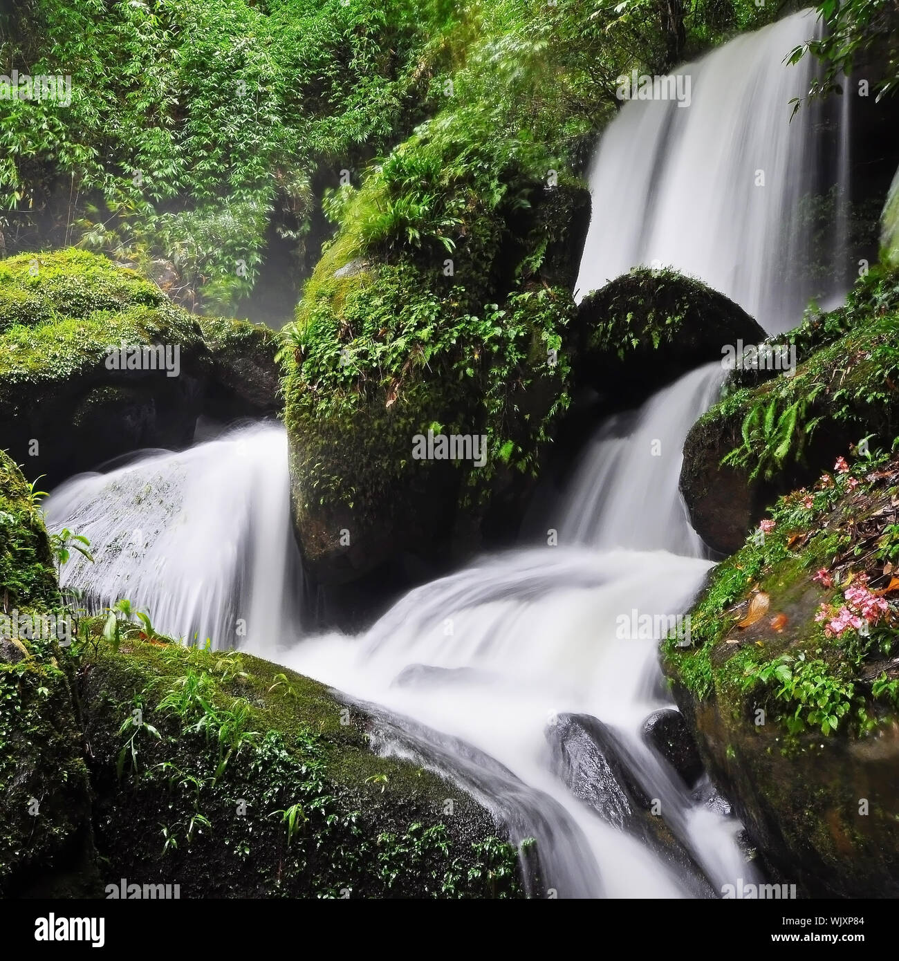 Waterfall in Thai National Park, Romklao-Paradorn Waterfall, Phu Hin ...