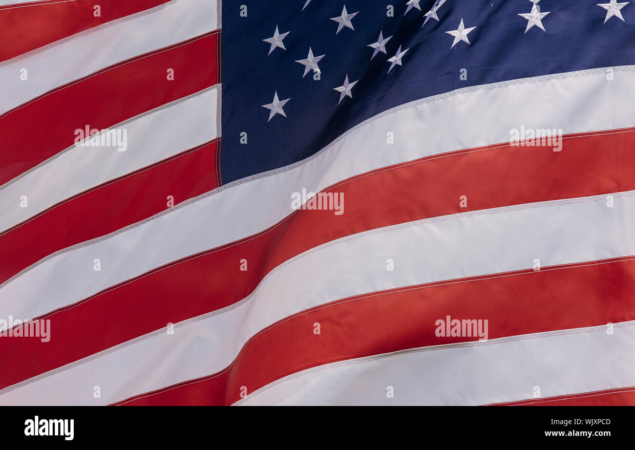 American Flag flowing with waving in the wind USA flag Stock Photo - Alamy