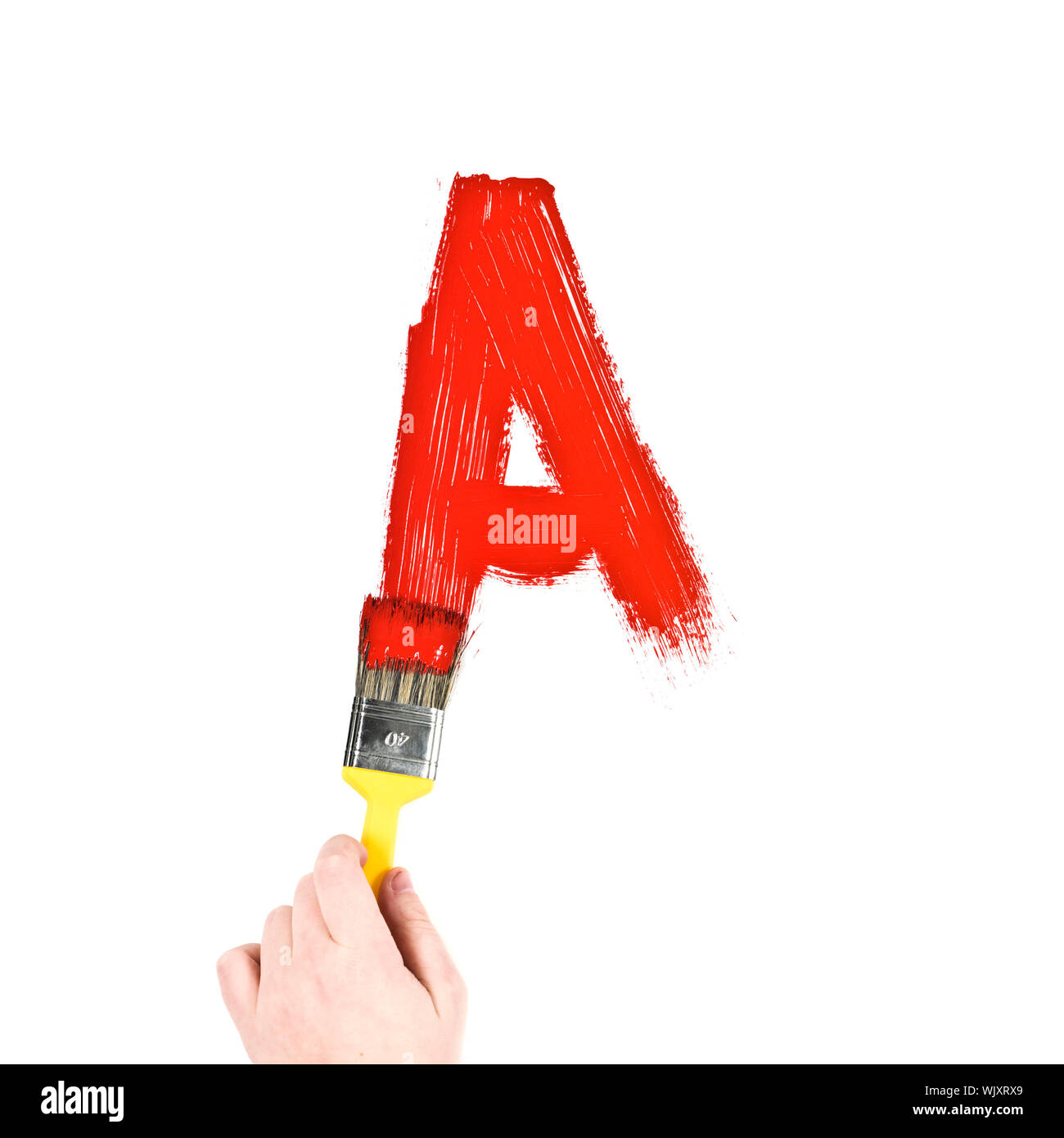 Painting Letter A on white background Stock Photo - Alamy
