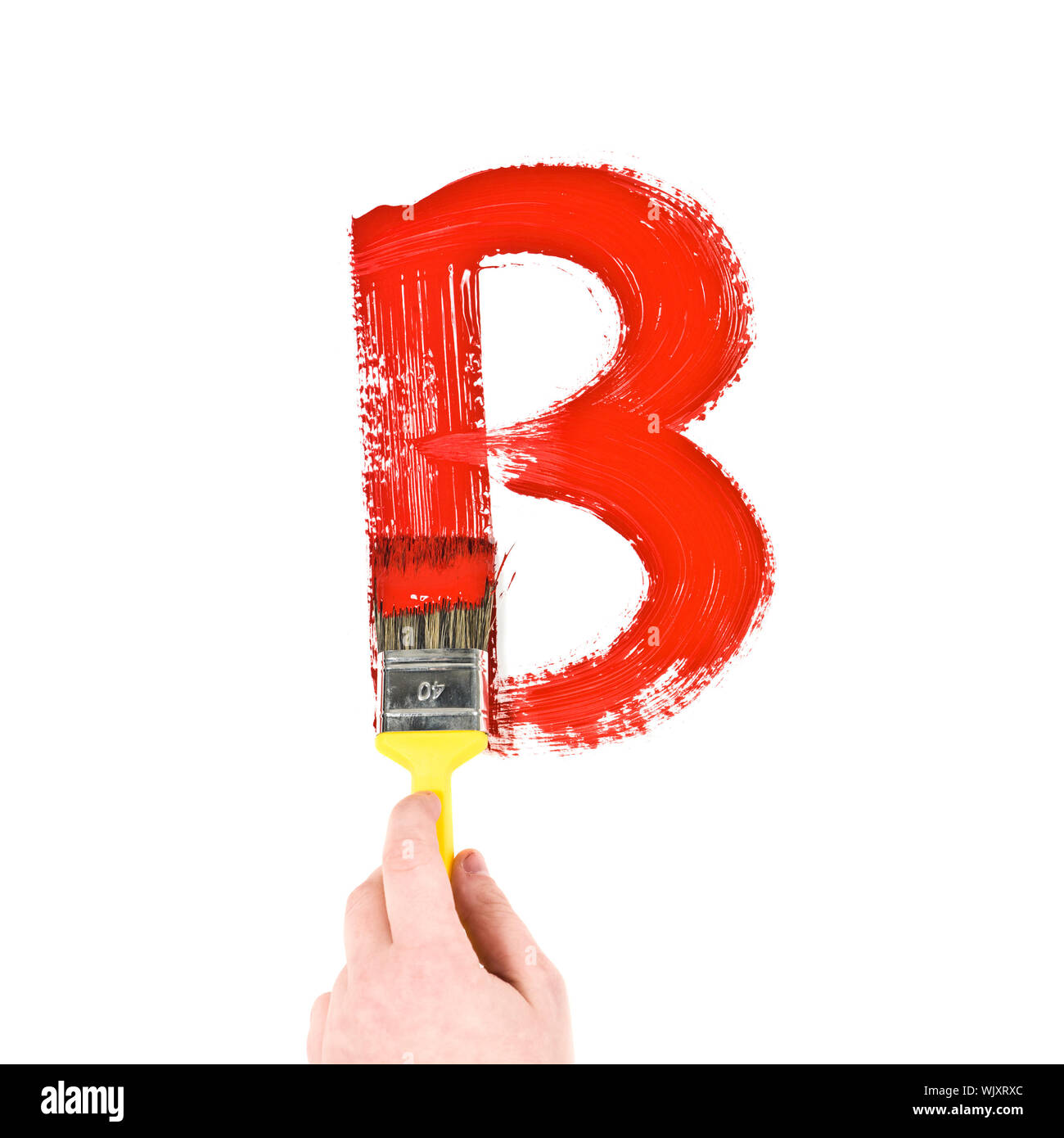 Painting Letter B on white background Stock Photo - Alamy