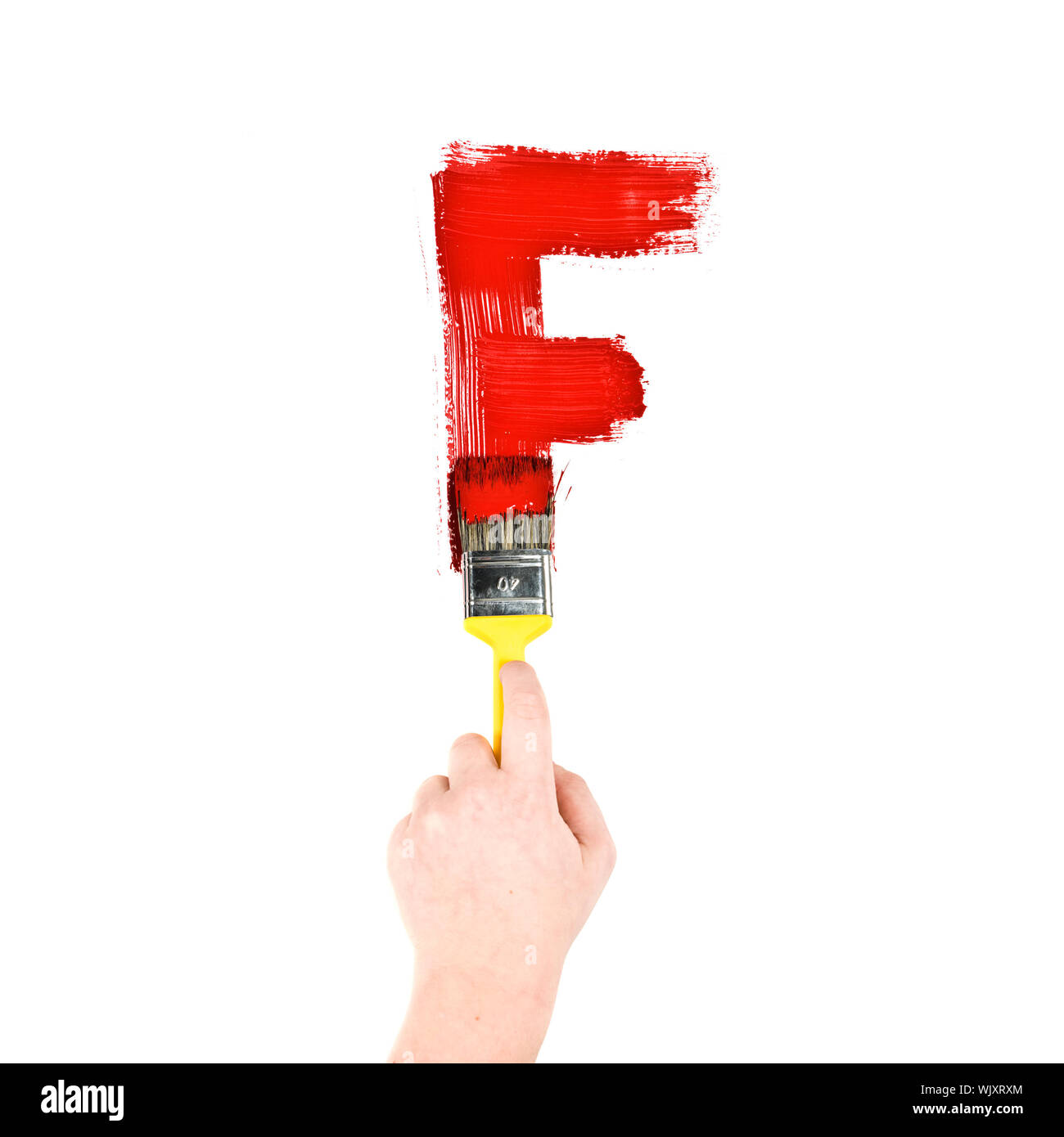 Painting Letter F on white background Stock Photo - Alamy
