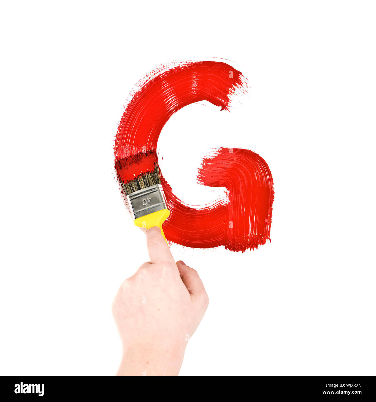 Painting brush on letter Cut Out Stock Images & Pictures - Alamy