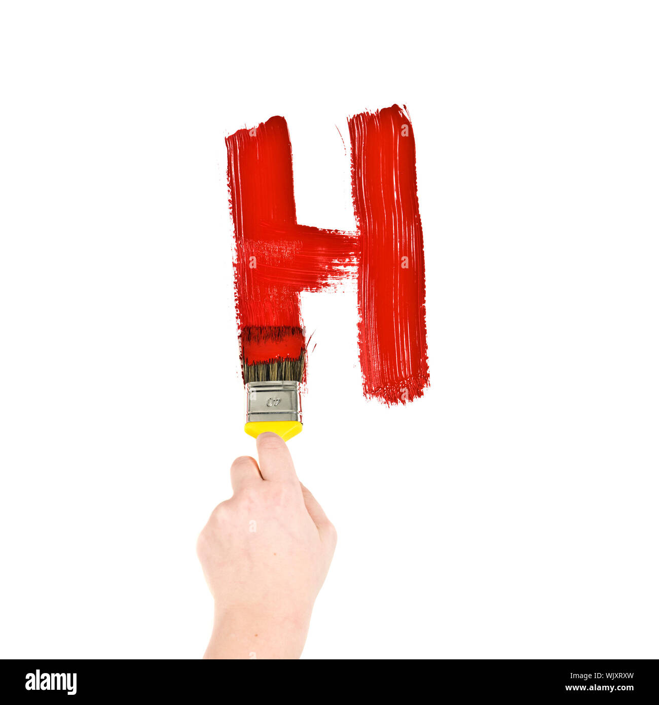 Painting Letter H on white background Stock Photo - Alamy