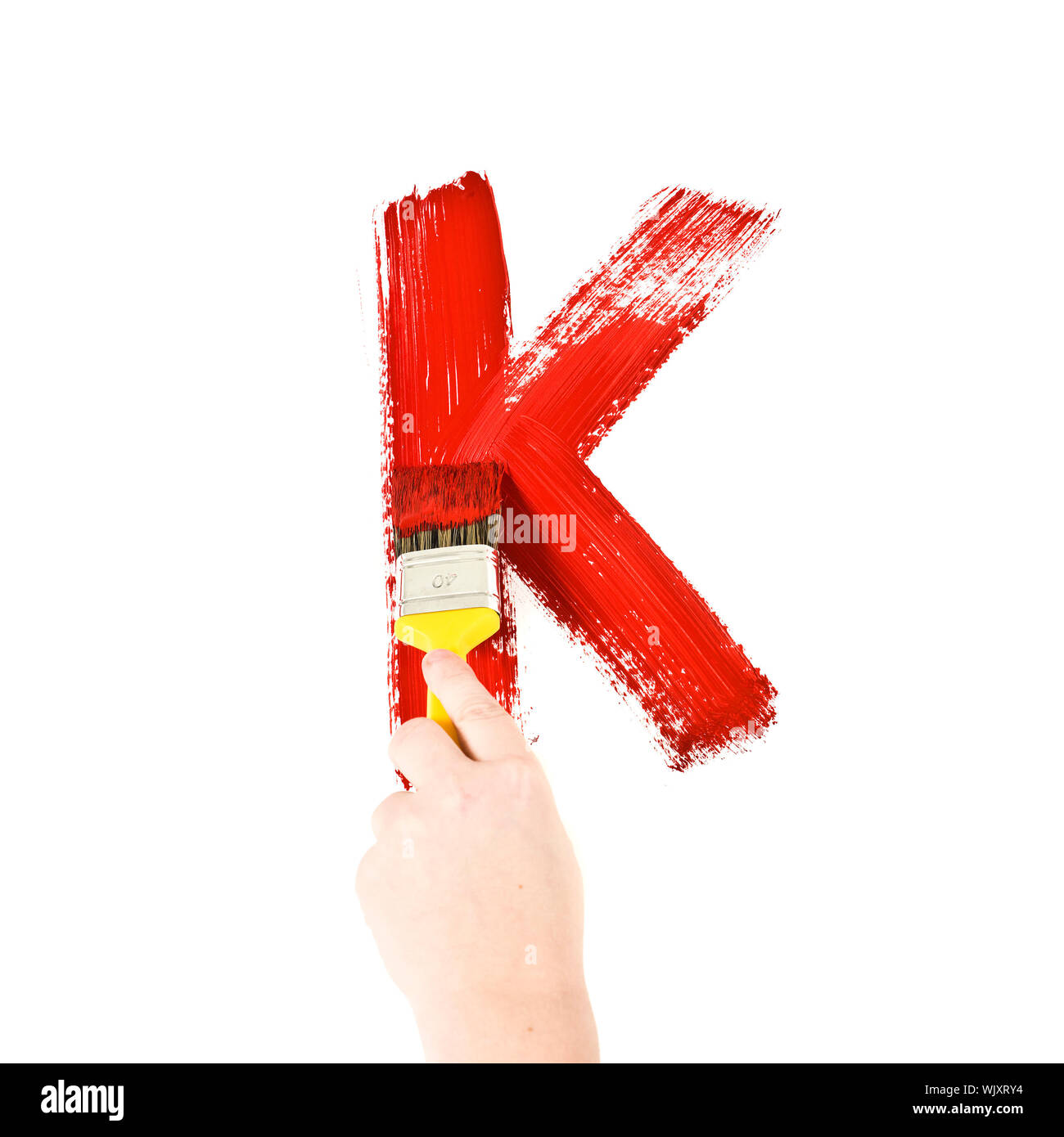 Painting Letter K on white background Stock Photo - Alamy