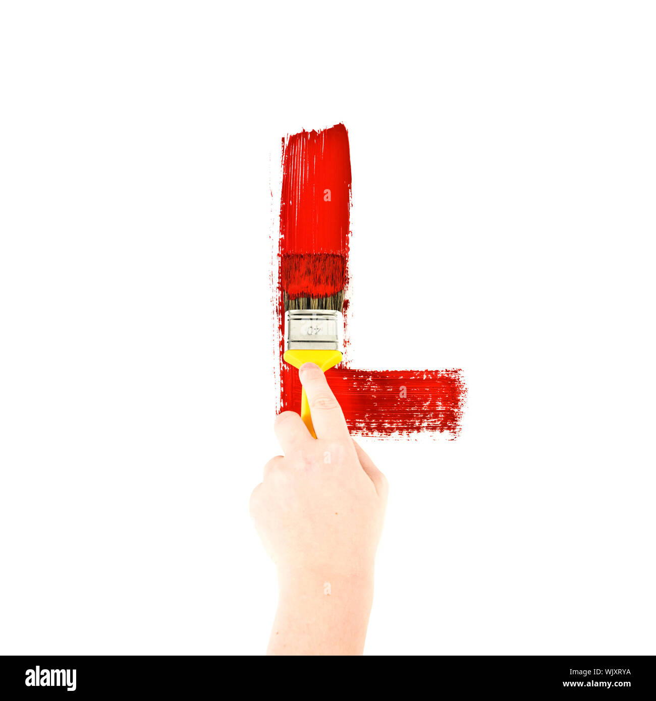 Painting Letter L on white background Stock Photo - Alamy
