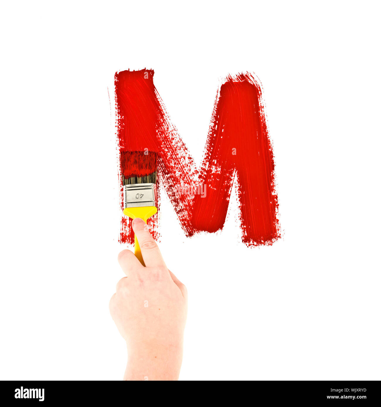 Painting Letter M on white background Stock Photo - Alamy