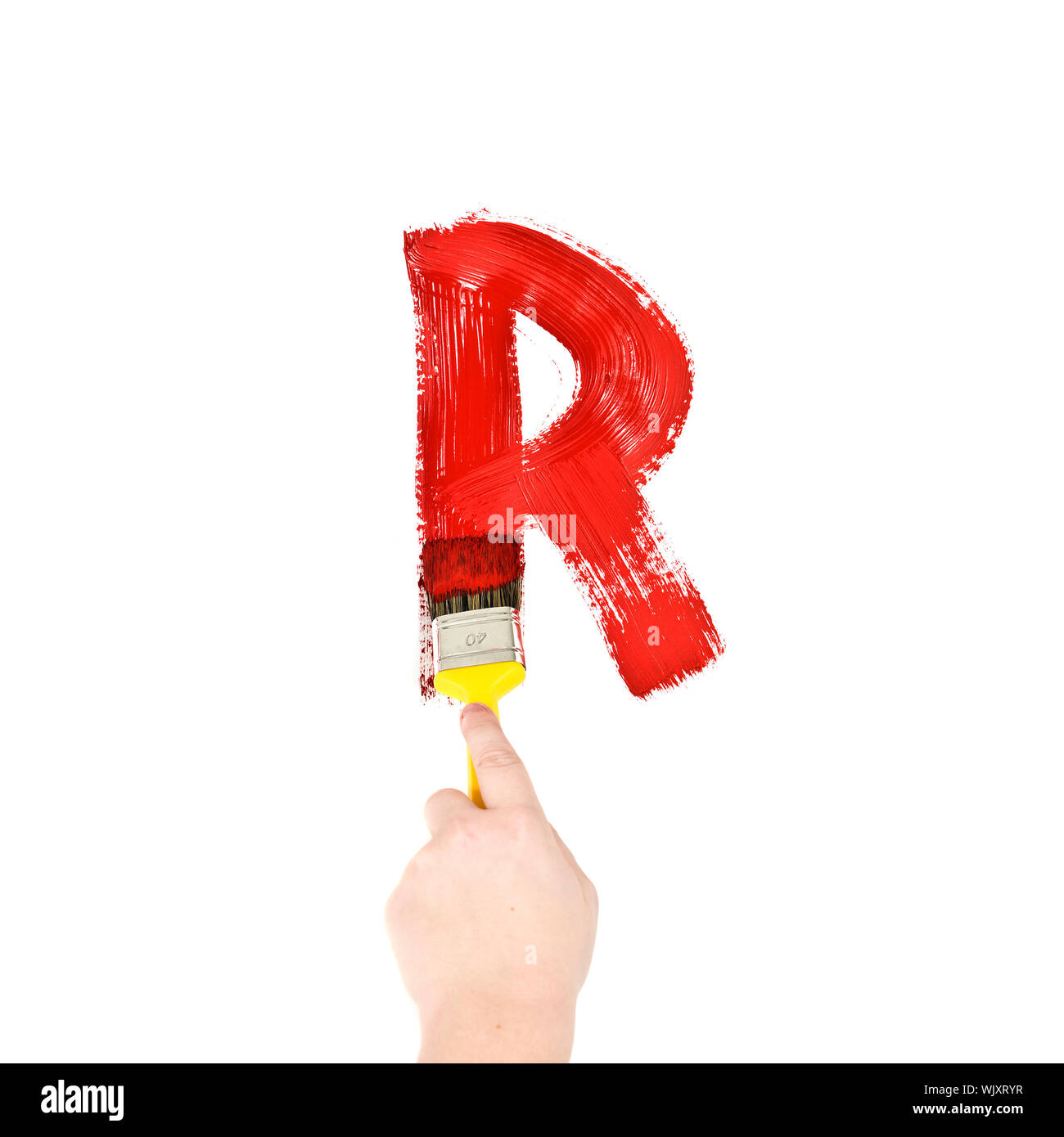 Painting Letter R on white background Stock Photo - Alamy