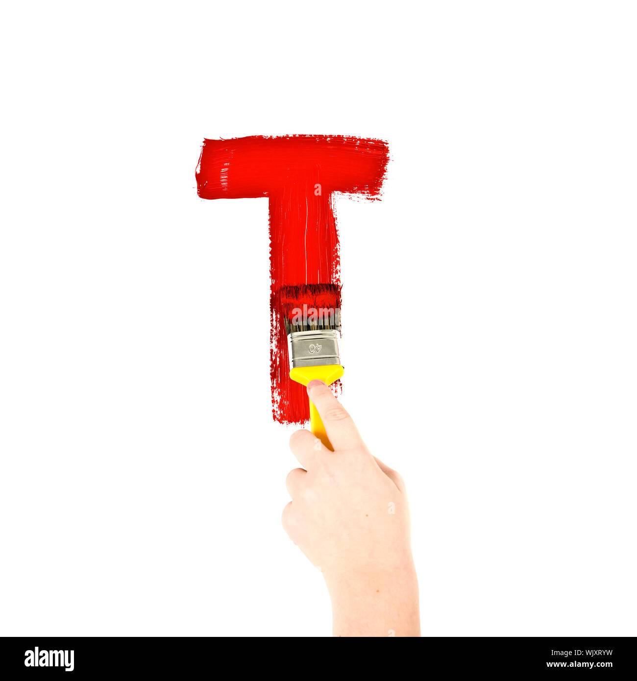 Painting Letter T on white background Stock Photo - Alamy
