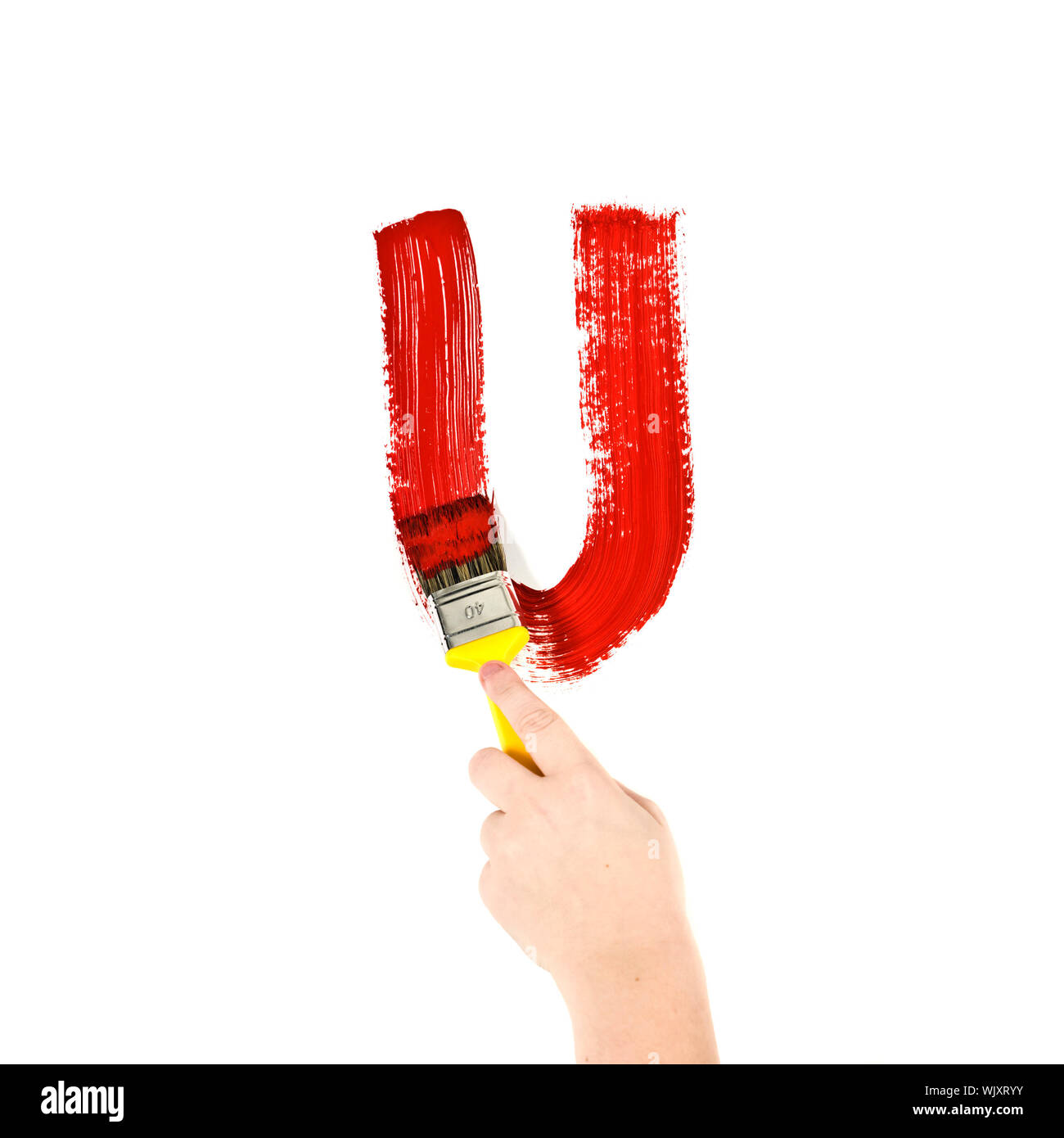 Painting Letter U on white background Stock Photo - Alamy