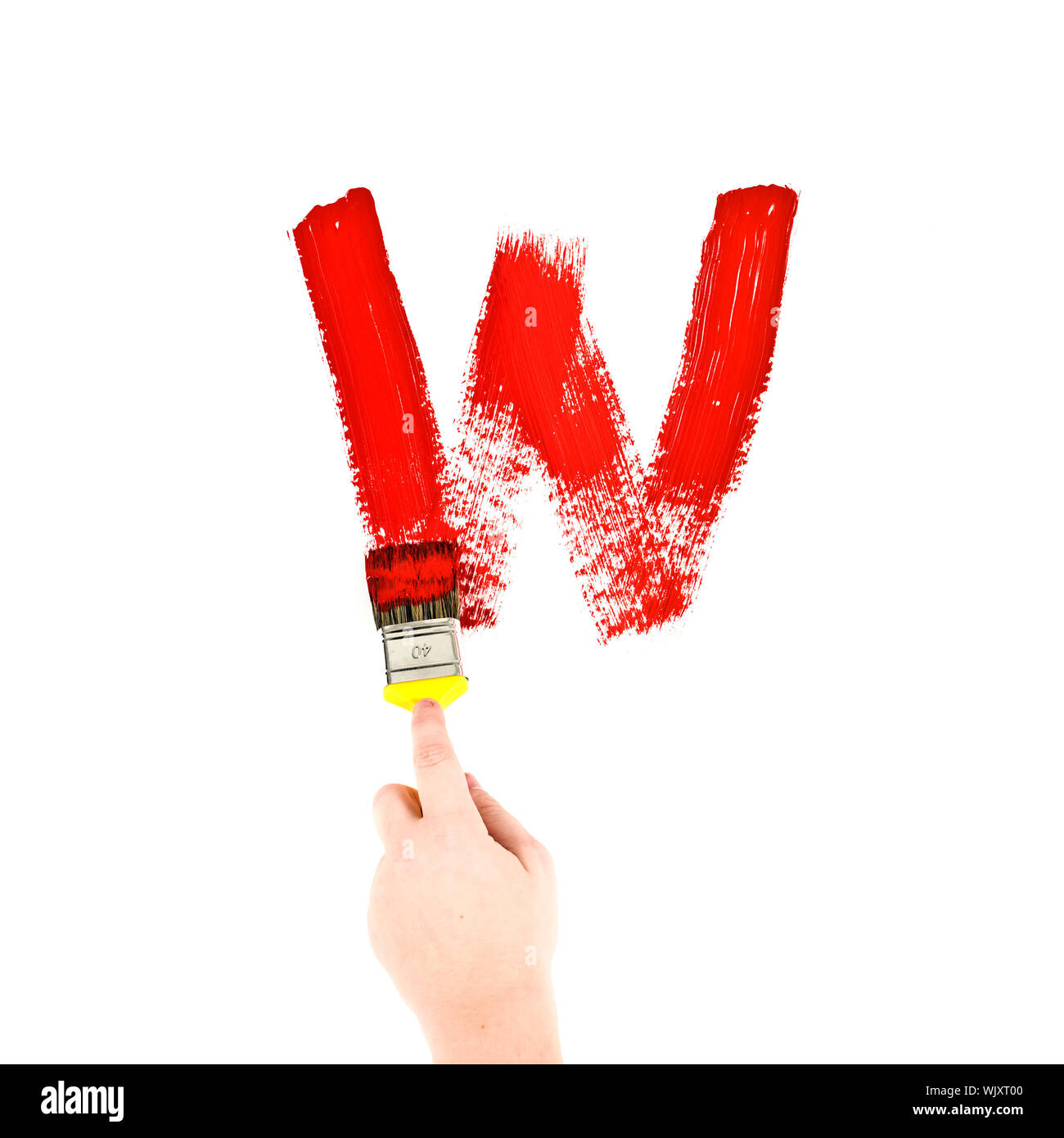 Painting Letter W on white background Stock Photo - Alamy
