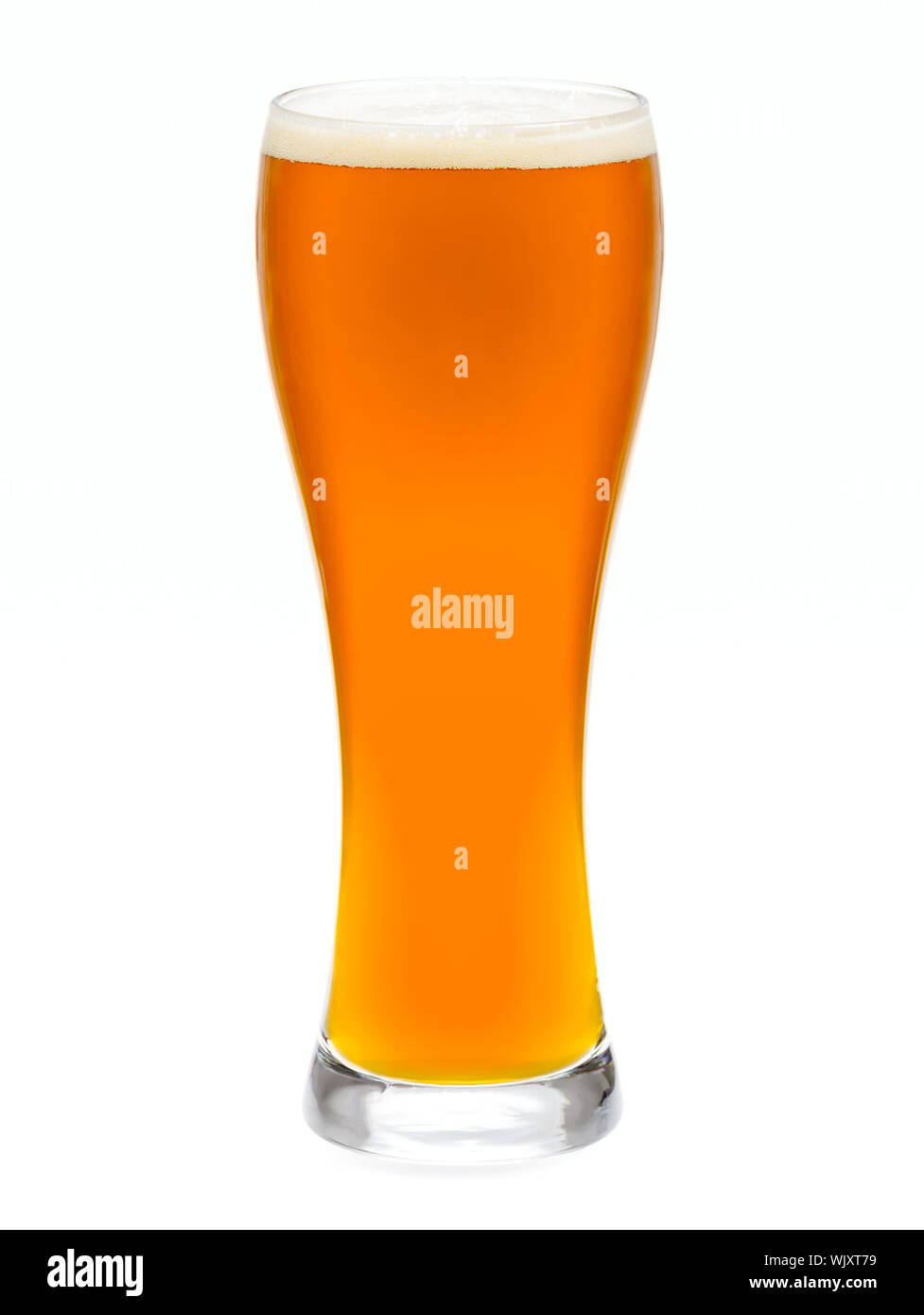 Full glass of pale ale isolated on white background Stock Photo - Alamy