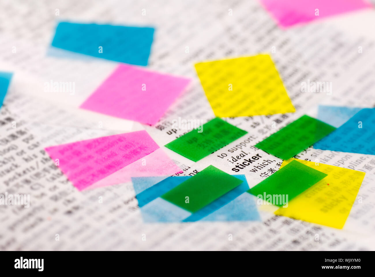 The tags and stickers are useful tools to remind something Stock Photo ...