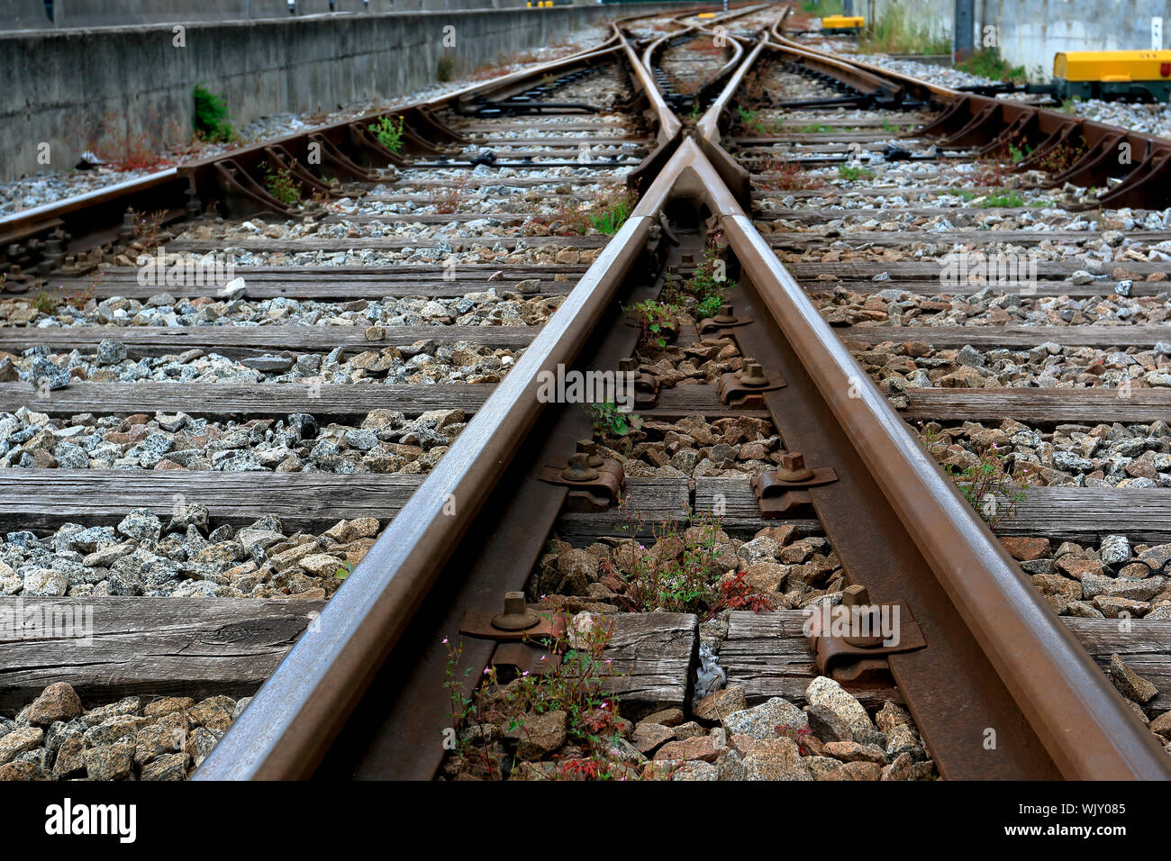 Rail way tracks up close hi-res stock photography and images - Alamy
