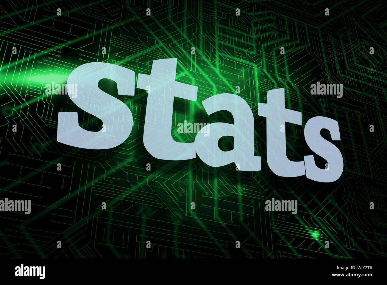 The word stats against green and black circuit board Stock Photo - Alamy