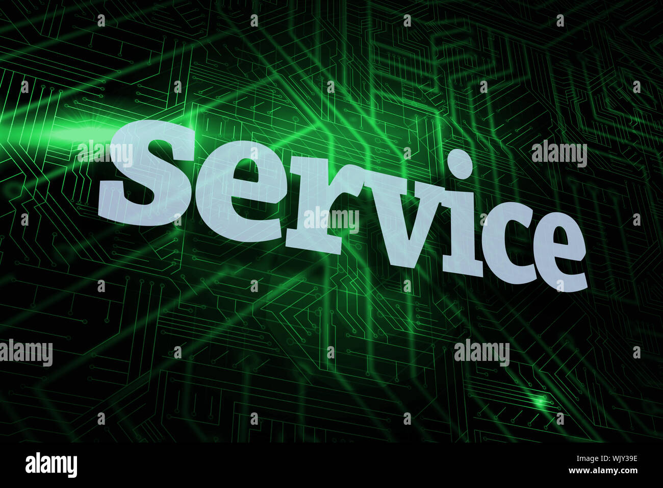 The word service against green and black circuit board Stock Photo - Alamy