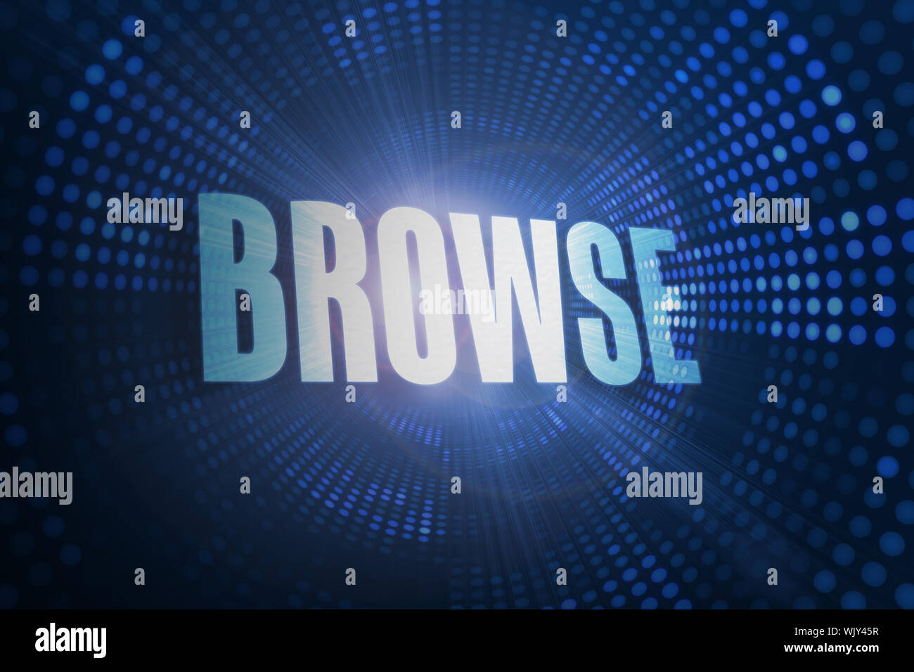 The word browse against futuristic dotted blue and black background ...