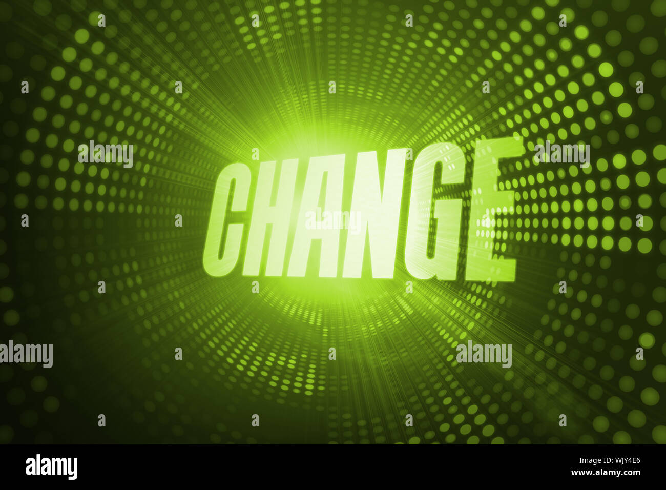 The word change against green pixel spiral Stock Photo - Alamy