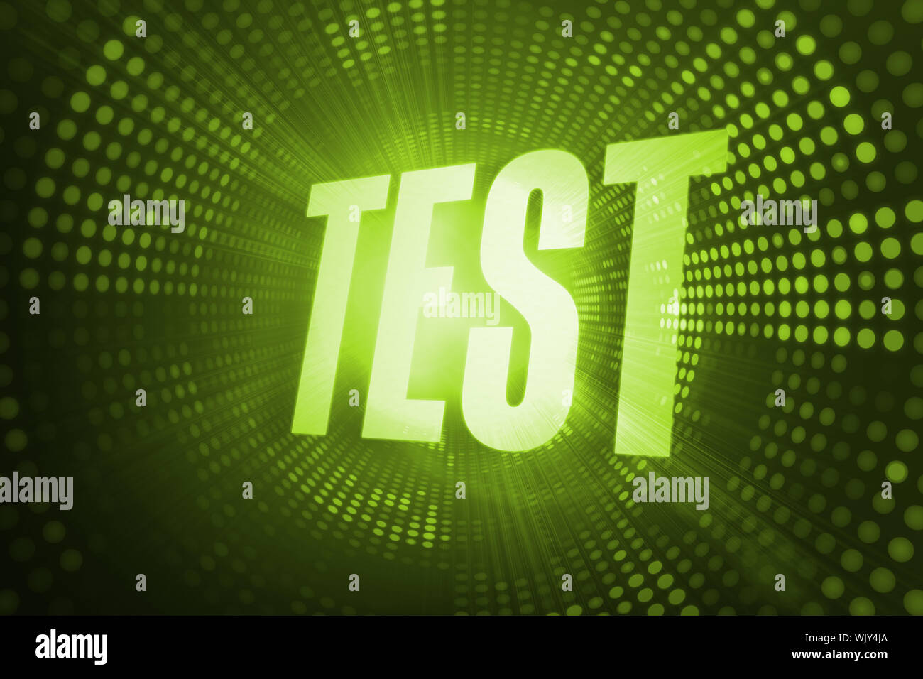 The word test against green pixel spiral Stock Photo - Alamy