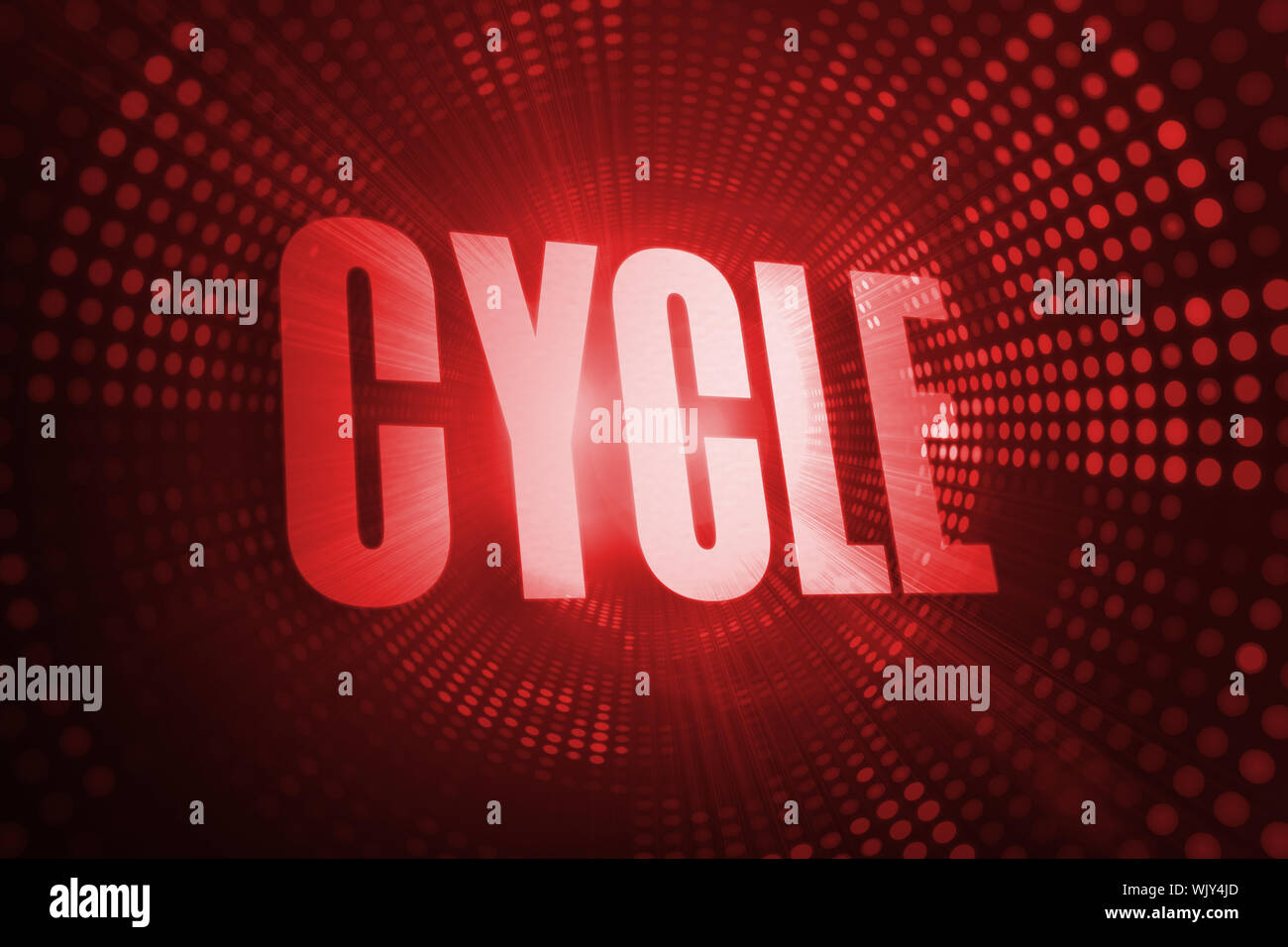 The word cycle against red pixel spiral Stock Photo - Alamy