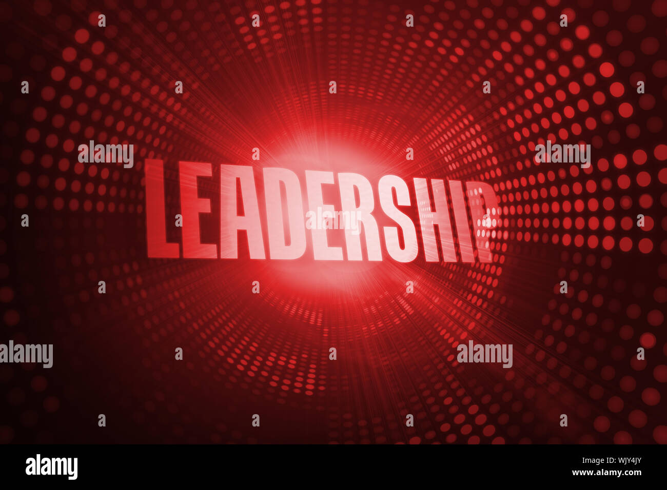 The word leadership against red pixel spiral Stock Photo - Alamy