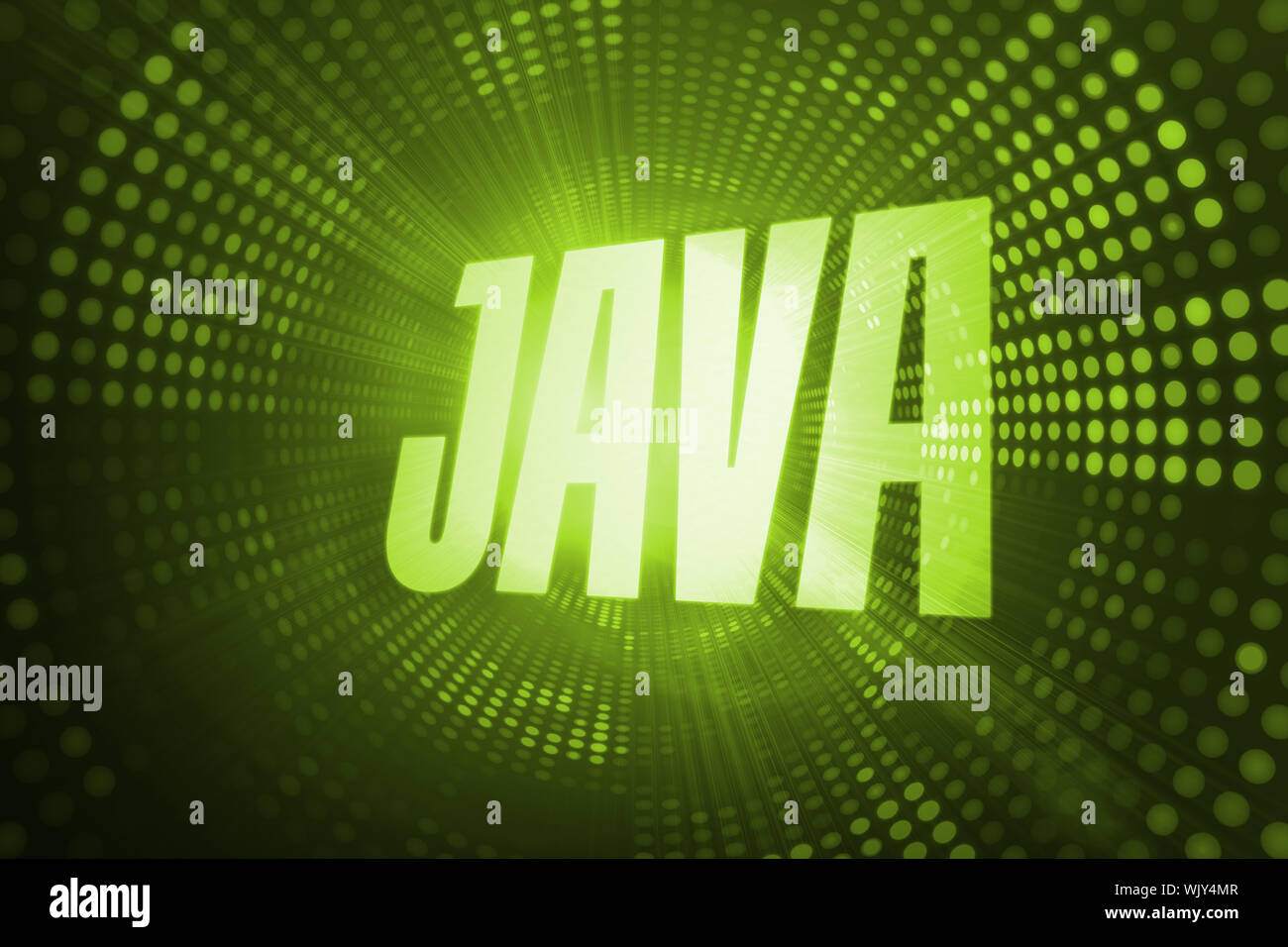 The word java against green pixel spiral Stock Photo - Alamy