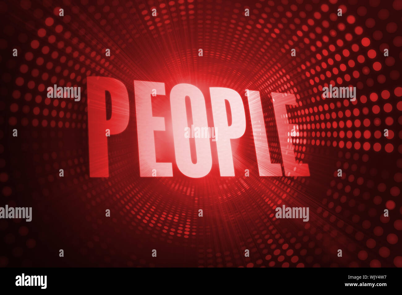 The word people against red pixel spiral Stock Photo - Alamy