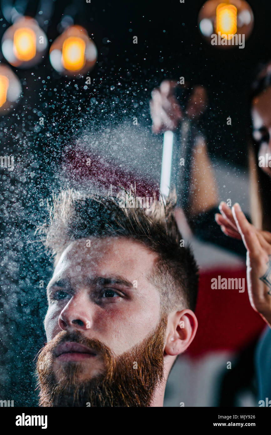 Spraying hair hi-res stock photography and images - Alamy