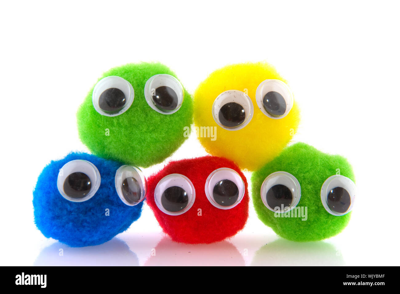 Row of colorful curious people with big eyes Stock Photo - Alamy