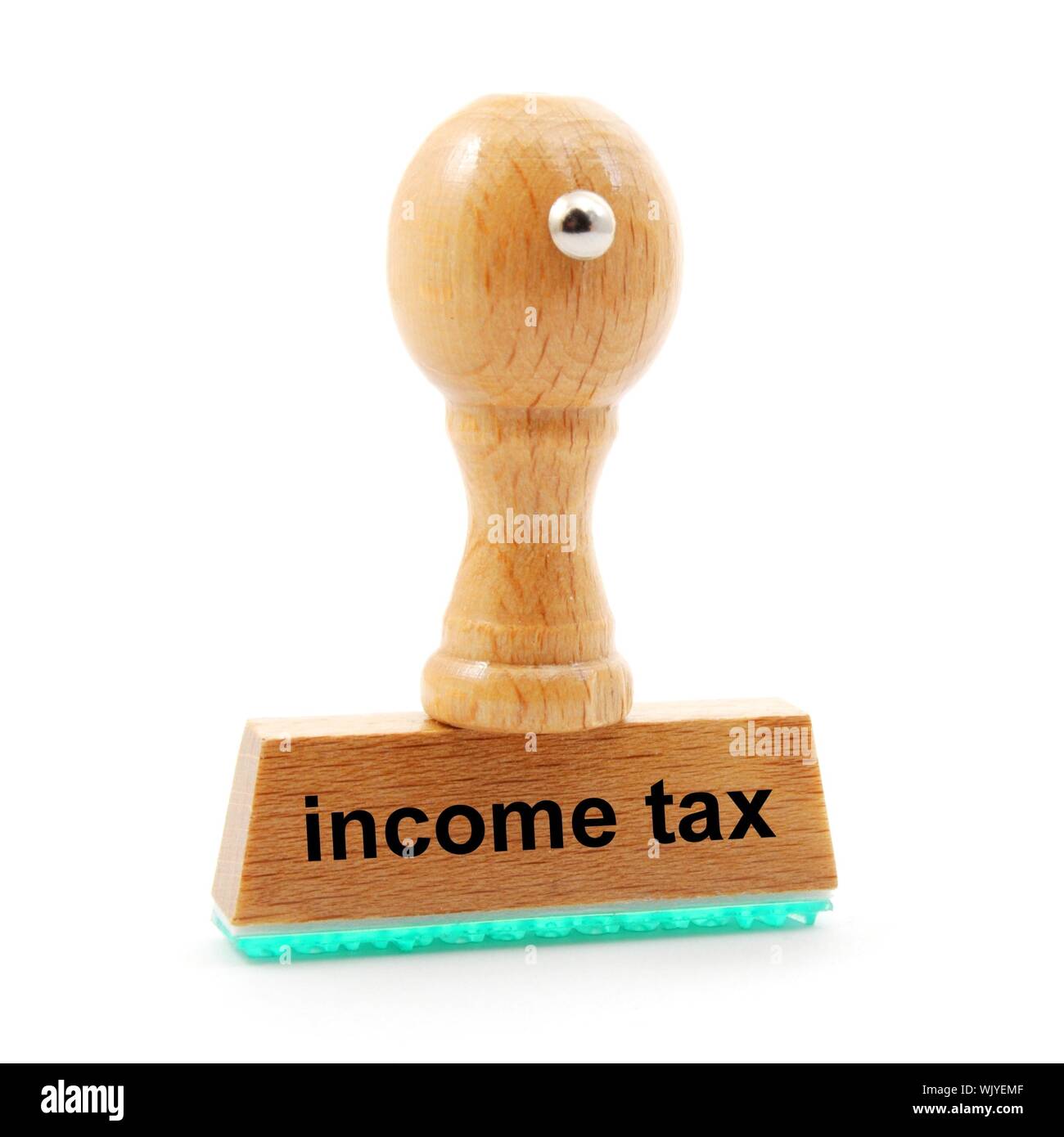 income tax concept with stamp in office showing bureaucracy Stock Photo ...
