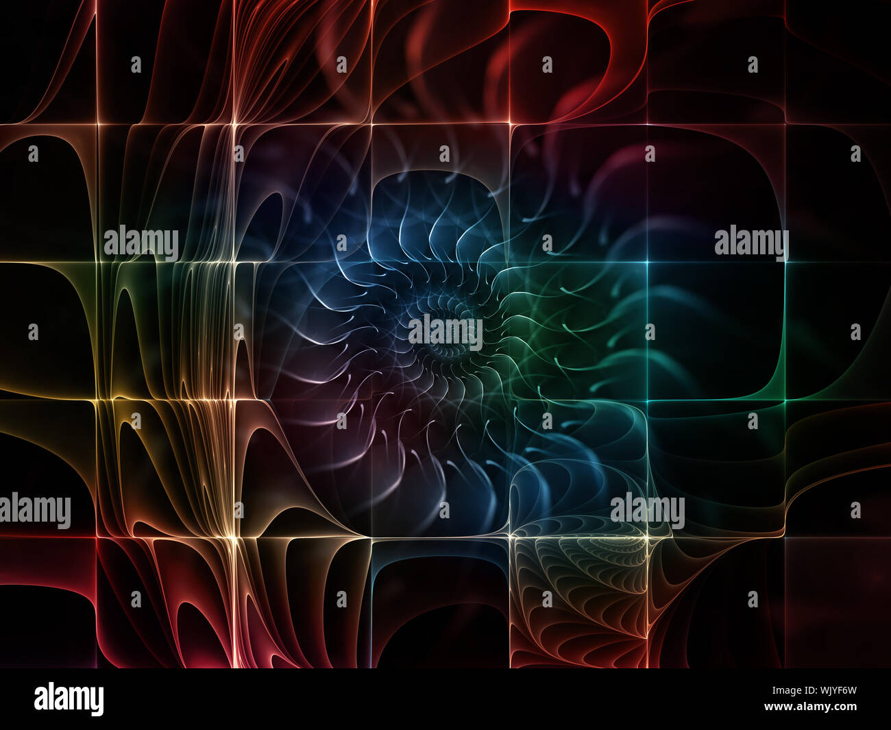Geometry of Space series. Abstract design made of conceptual grids ...