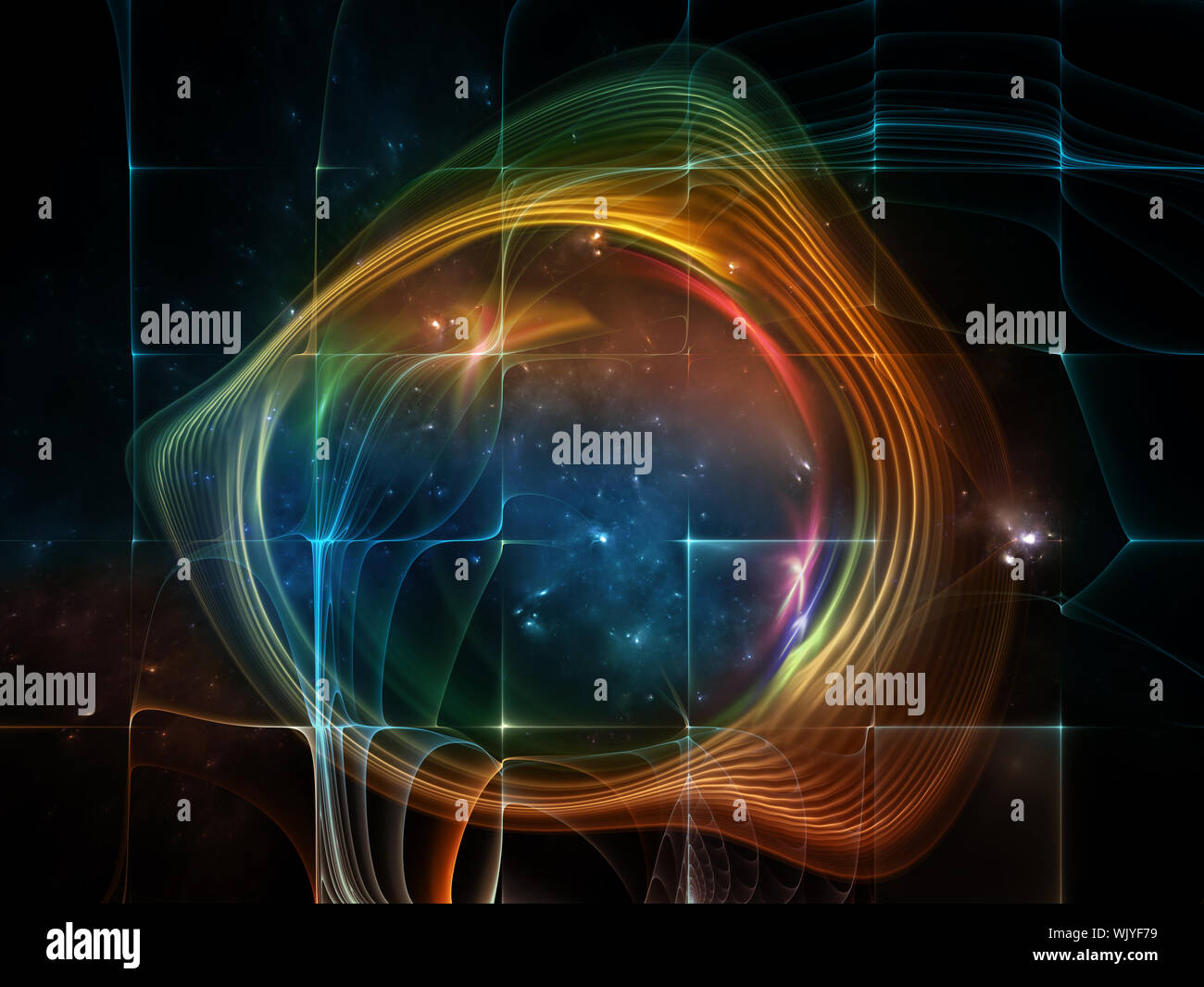 Geometry of Space series. Composition of conceptual grids, curves and ...