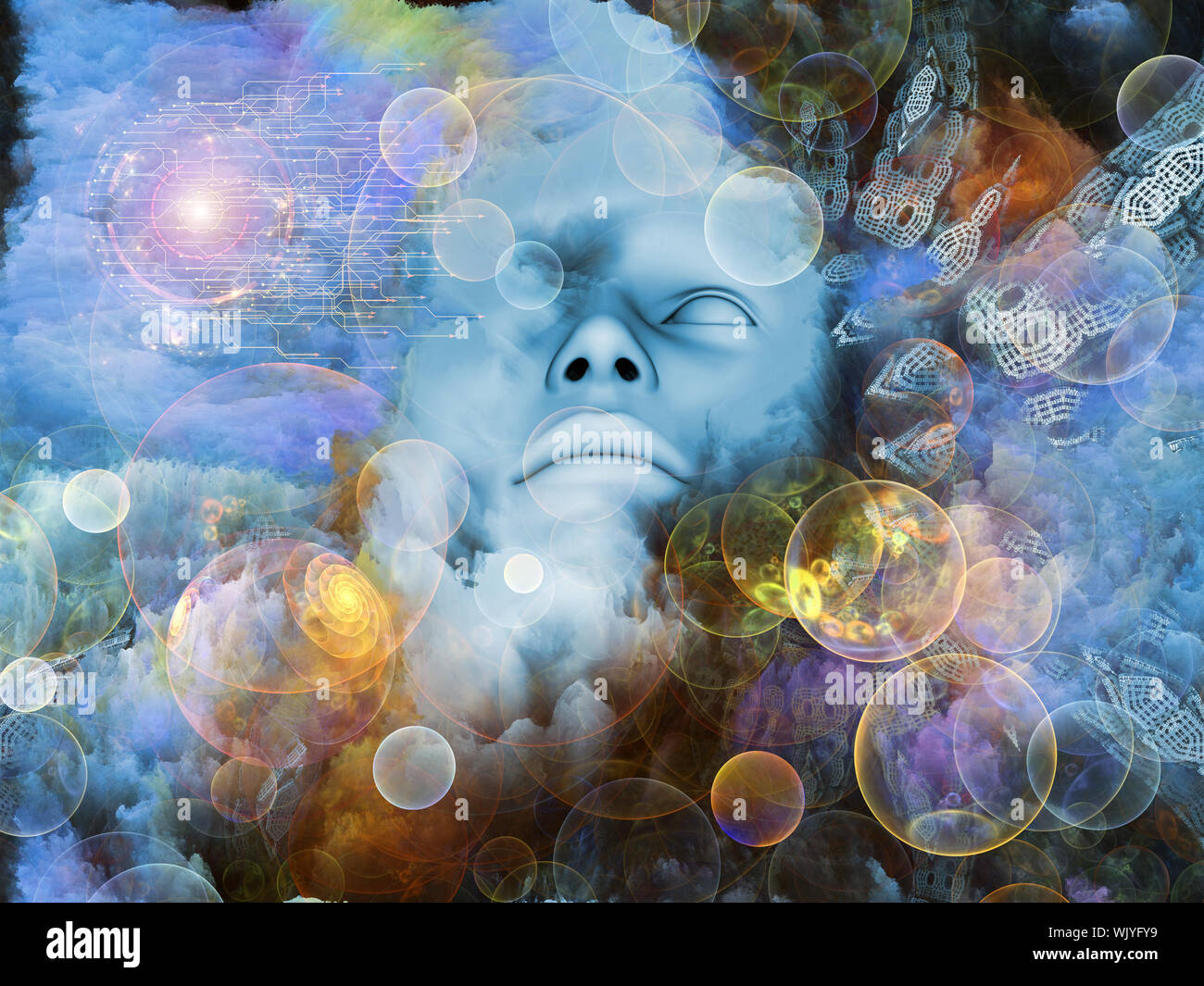 Beyond Human series. Arrangement of human, fractal and natural forms on ...