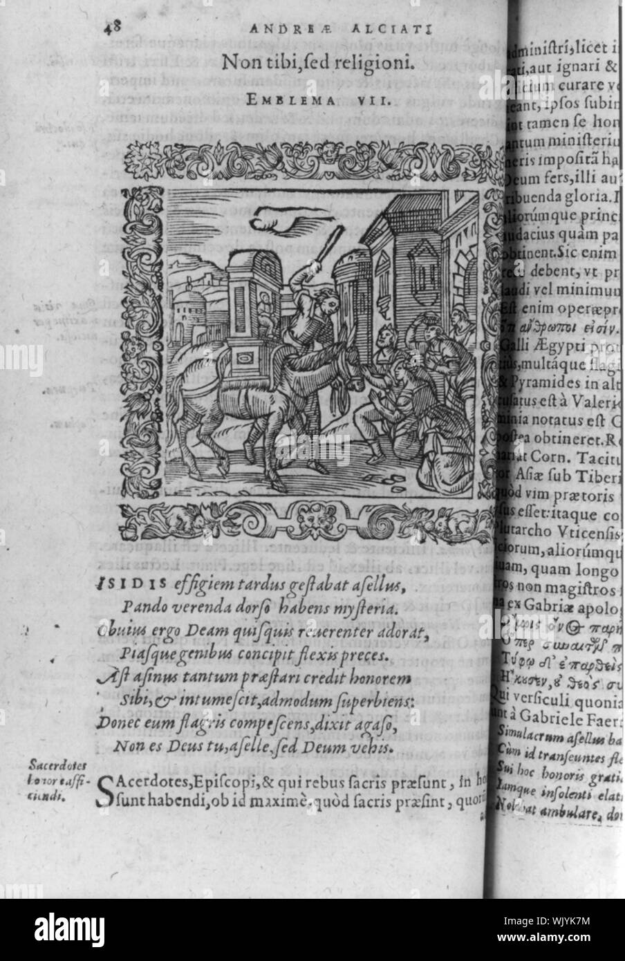 Illustration of ancient fable of men worshipping an ass bearing a ...