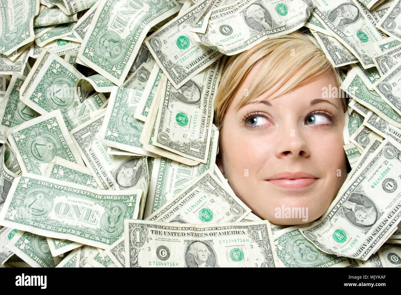 Cash Money Woman Stock Photo - Alamy