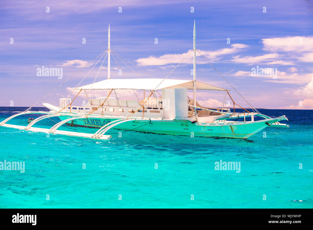 Big catamaran in the open sea near Bohol island Stock Photo - Alamy