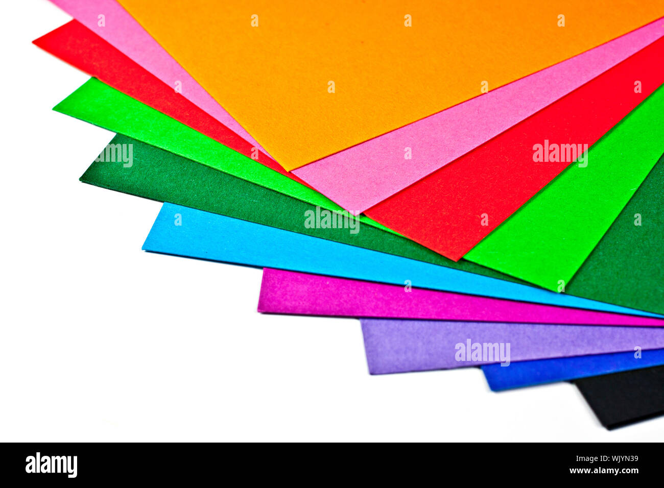 Multi-color color cardboard paper. From dark to bright side Stock Photo ...