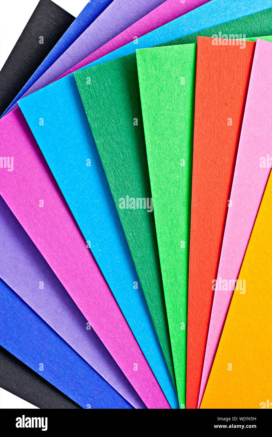 Multi-color color cardboard paper. From dark to bright side Stock Photo ...