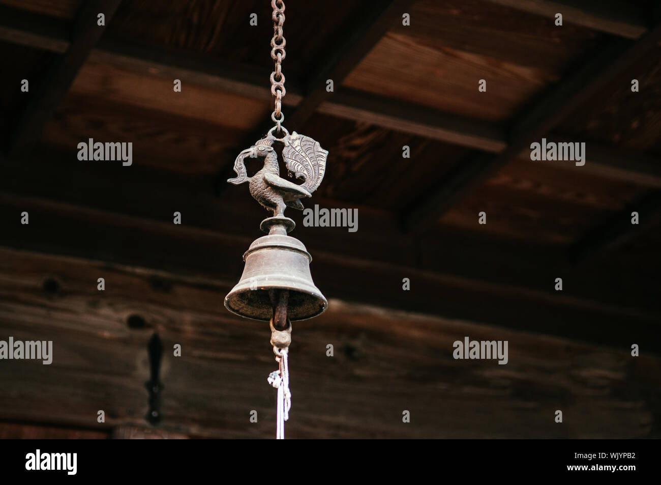 Japanese Buddhist temple or shinto shrine antique bronze bell hanging ...