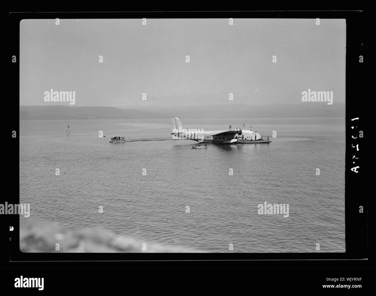 Imperial Airways flying boat Clio on the Sea of Galilee Stock Photo - Alamy